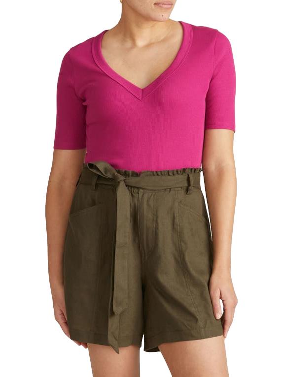 UNIVERSAL STANDARD Elbow Sleeve V-Neck T-Shirt
